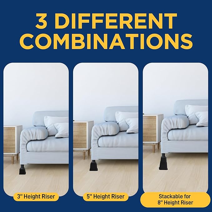 LifeMaster 3" Heavy-Duty Bed Risers - White – Life Master