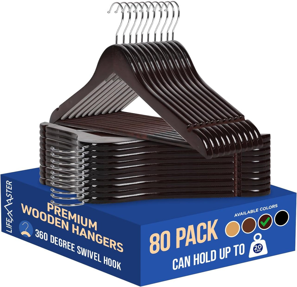 Cherry Wood Hangers - Heavy Duty with 360° Swivel – Life Master